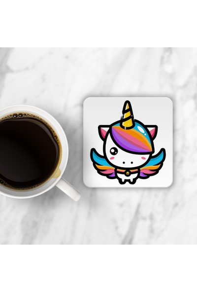 Horizon Baskı Renkli Unicorn - Tek Boynuzlu At 4'lü Adf Bardak Altlığı Horizon Baskı Renkli Unicorn - Tek Boynuzlu At 4'lü Adf Bardak Altlığı