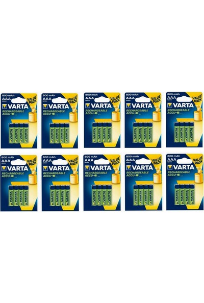 Varta 800 Mah Aaa Şarjlı Ince Kalem Pil (40 Adet) Varta 800 Mah Aaa Şarjlı Ince Kalem Pil (40 Adet)