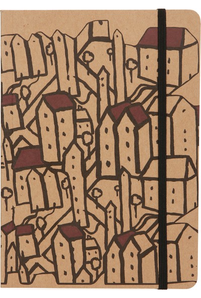 Mor Çatı Kraft Defter - Evler 15 x 21 cm