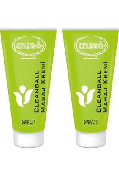 Ersağ Clean Ball Masaj Kremi 200 ml x 2 Ersağ Clean Ball Masaj Kremi 200 ml x 2