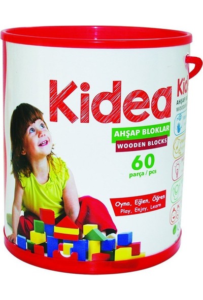 Kidea Ahşap Renkli Blok 60 Parça