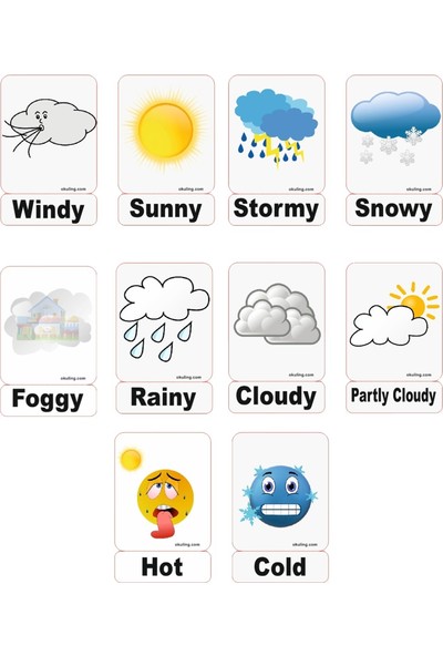 Manyetik İngilizce Kelime Kartları Weather-Hava Durumu Manyetik İngilizce Kelime Kartları Weather-Hava Durumu