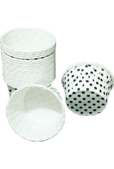 Festivall Beyaz Zemin Siyah Puantiyeli Muffin Kabı 50X39 25'li