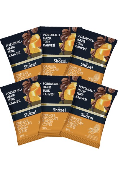 Shazel Portakallı Hazır Türk Kahvesi 100 gr x 6 Adet Shazel Portakallı Hazır Türk Kahvesi 100 gr x 6 Adet