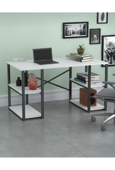 Noowa 4 Raflı 50*120 Beyaz Çalışma Masası