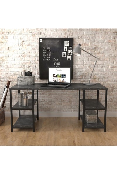Noowa 60*150 4 Raflı Siyah Mermer Desenli Çalışma Masası Noowa 60*150 4 Raflı Siyah Mermer Desenli Çalışma Masası