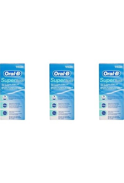 Oral-B Diş Ipi Super Floss 50 Adet x 3 Kutu Oral-B Diş Ipi Super Floss 50 Adet x 3 Kutu