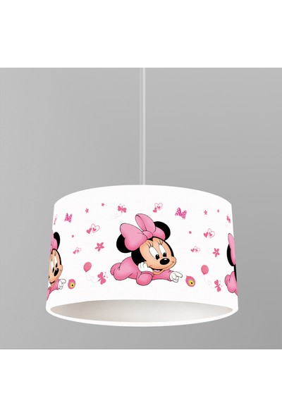 JUNİOR Pembe Minnie Mouse Desenli Cocuk Odası Sarkıt Avize JUNİOR Pembe Minnie Mouse Desenli Cocuk Odası Sarkıt Avize
