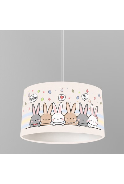 JUNİOR Sevimli Tavşanlar Renkli Cocuk Odası Sarkıt Avize JUNİOR Sevimli Tavşanlar Renkli Cocuk Odası Sarkıt Avize