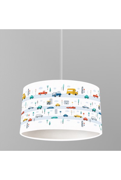 JUNİOR Pastel Renkli Arabalar ve Trafik Temalı Cocuk Odası Sarkıt Avize JUNİOR Pastel Renkli Arabalar ve Trafik Temalı Cocuk Odası Sarkıt Avize
