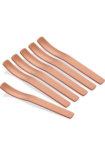 The Mia Çay Kaşığı 6 Parça - 11 cm Mat Rose & Gold