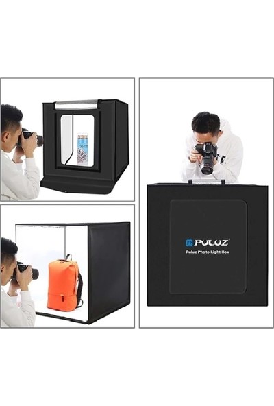 DP Puluz Profesyonel 60 x 60 cm LED Işıklı Ürün Fotoğraf Çekim Çadırı Katlanabilir Portatif DP Puluz Profesyonel 60 x 60 cm LED Işıklı Ürün Fotoğraf Çekim Çadırı Katlanabilir Portatif