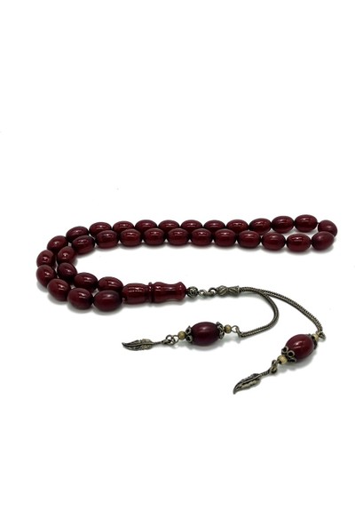 Osmanlı Sarayı Sıkma Kehribar Tesbih 8X11 Osmanlı Renkli