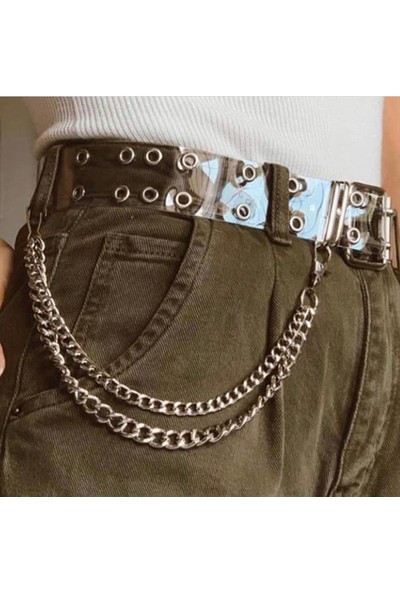 BellaVino Zincir Detaylı Şeffaf Kemer R2023 BellaVino Zincir Detaylı Şeffaf Kemer R2023