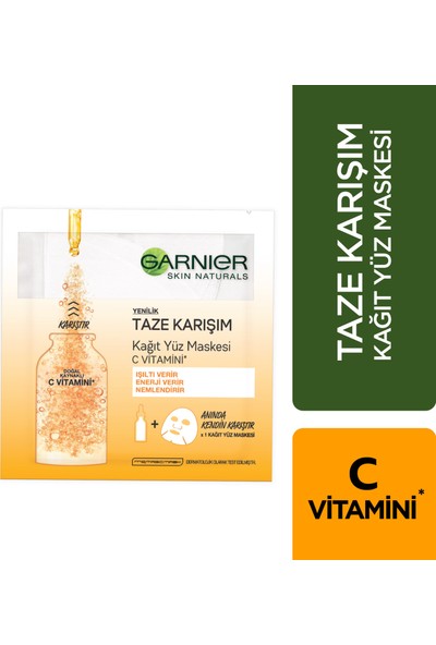 Garnier Taze Karışım C Vitamini Kağıt Yüz Maskesi