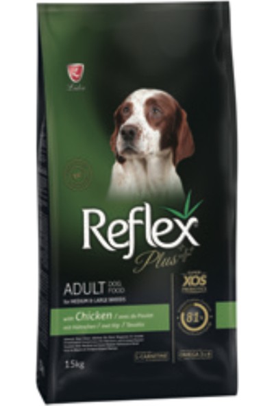 Reflex Plus Orta ve Büyük Irk Tavuk Etli Köpek Maması 15 kg