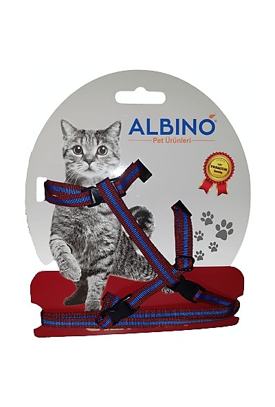 Albino Kedi Göğüs Takım Tasması Seti Iki Renkli Albino Kedi Göğüs Takım Tasması Seti Iki Renkli