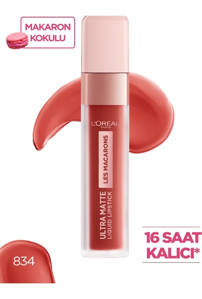 L'Oréal Paris Les Macarons Likit Mat Ruj 834 Infinite Spice L'Oréal Paris Les Macarons Likit Mat Ruj 834 Infinite Spice