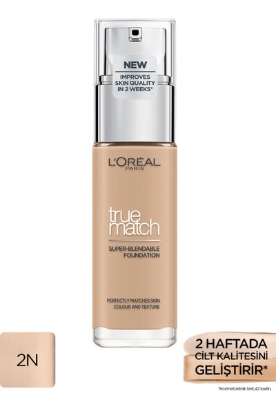L'Oréal Paris True Match Bakım Yapan Fondöten 2N Vanılla