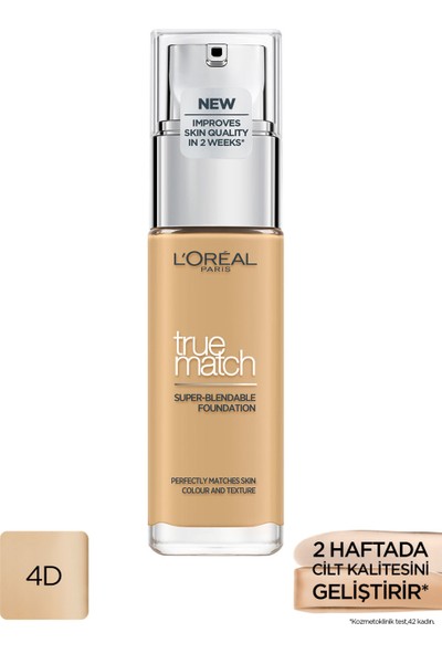 L'Oréal Paris True Match Bakım Yapan Fondöten 4D GOLDEN NATURAL