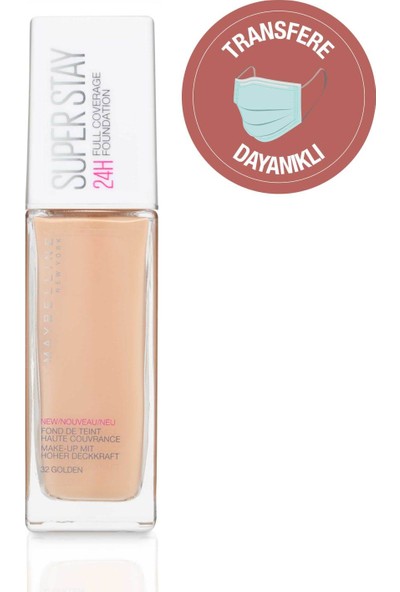 Maybelline New York Superstay 24H Fondöten - 032 Golden Maybelline New York Superstay 24H Fondöten - 032 Golden