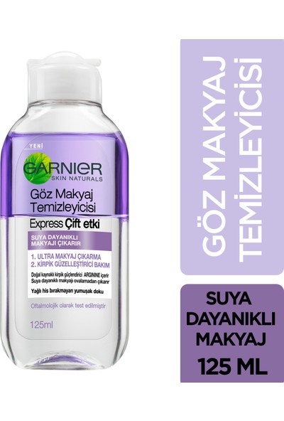 Garnier Göz Makyaj Temizleyicisi Express Çift Etki 125ML Garnier Göz Makyaj Temizleyicisi Express Çift Etki 125ML