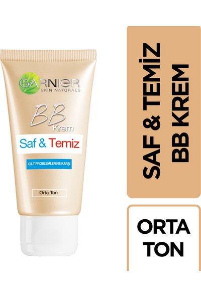 Garnier Saf & Temiz BB Mucizevi Cilt Kusursuzlaştırıcı Orta Ton 50ML Garnier Saf & Temiz BB Mucizevi Cilt Kusursuzlaştırıcı Orta Ton 50ML