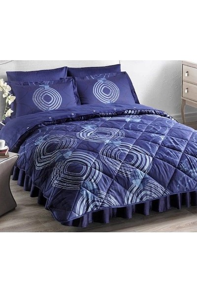 Taç Paloma Saten Çift Kişilik Uyku Seti Lacivert