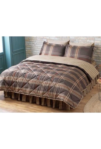 Taç Felicity Saten Çift Kişilik Uyku Seti Kahve
