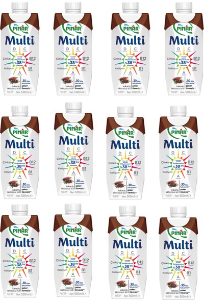 Pınar Multi Süt Kakaolu 500 ml 12'li