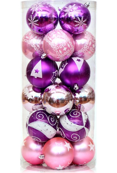 Buyfun Noel Asılı Top Boyalı Top Noel Süsleri 6 cm 24