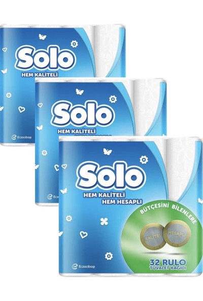 Solo Tuvalet Kağıdı Akıllı Seçim 32'li 3 Paket Solo Tuvalet Kağıdı Akıllı Seçim 32'li 3 Paket