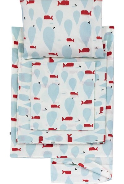 Boumini Bebek Nevresim Takımı Ranforce Kapaklı Nevresim Balina