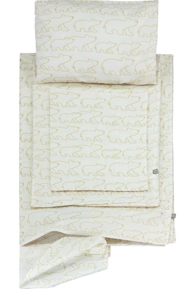 Boumini Bebek Nevresim Takımı Poplin Kapaklı Nevresim Kutup Ayısı