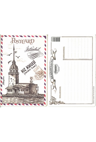 Özgür - Nostalji Kız Kulesi Istanbul Kartpostal Tebrik Kartı