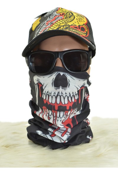 Mykonsept Çok Amaçlı Baf Bandana Boyunluk Kuru Kafa Temalı