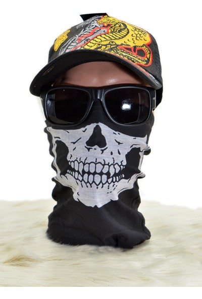 Mykonsept Çok Amaçlı Baf Bandana Boyunluk Kuru Kafa Temalı