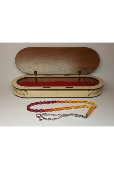 Sanatzade Ahşap Kutulu Sürmeli Toz Kehribar Tesbih Sanatzade Ahşap Kutulu Sürmeli Toz Kehribar Tesbih