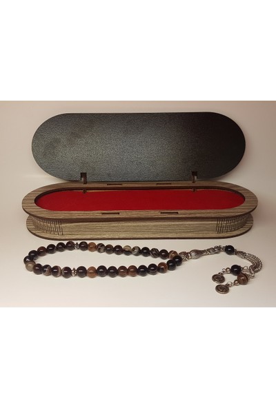 Sanatzade Ahşap Kutulu Akik Doğaltaş Tesbih Sanatzade Ahşap Kutulu Akik Doğaltaş Tesbih