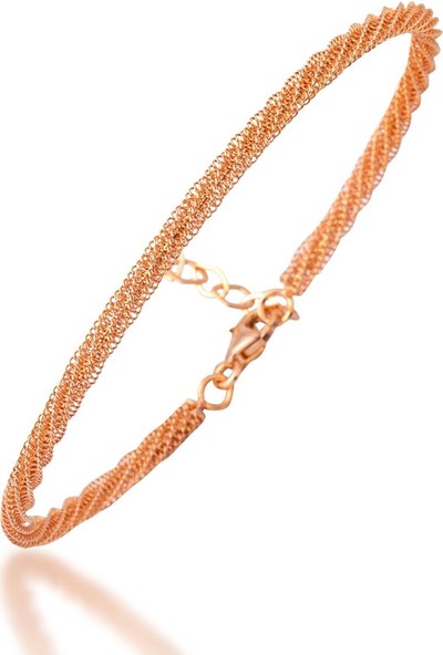 Bilezikci Stil Taşsız 14 Ayar Rose Altın Bilezik