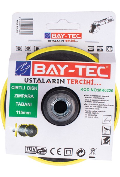 Bay-Tec Bay-Tec Tabanı Cırtlı Disk Zımpara 115MM MK0226 Bay-Tec Bay-Tec Tabanı Cırtlı Disk Zımpara 115MM MK0226
