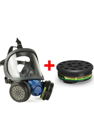 Mpl 4000-C Tam Yüz Gaz Maskesi +Mpl B204 - Abek2 Gaz Maskesi Fil