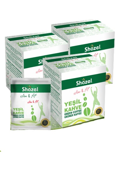 Shazel Slim & Fit Yeşil Kahve ve Elma Aroması - 14'lü / 3 Kutu Shazel Slim & Fit Yeşil Kahve ve Elma Aroması - 14'lü / 3 Kutu