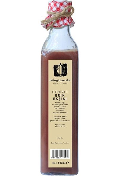 Mikrogirisimciden Denizli Erik Ekşisi 500 ml Mikrogirisimciden Denizli Erik Ekşisi 500 ml