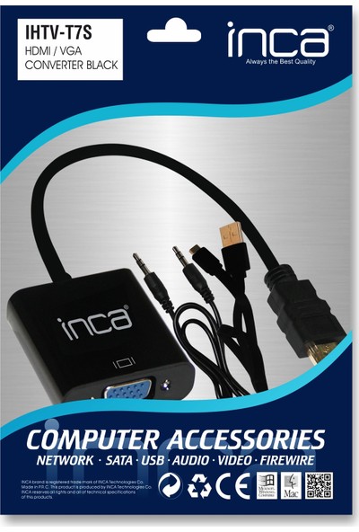 Inca Ihtv-7ts HDMI To VGA Çevirici + Ses Kablosu