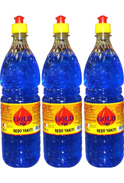 Gold Yak Reşo Yakıtı Mangal Soba Tutuşturucu 1 lt 3'lü Gold Yak Reşo Yakıtı Mangal Soba Tutuşturucu 1 lt 3'lü