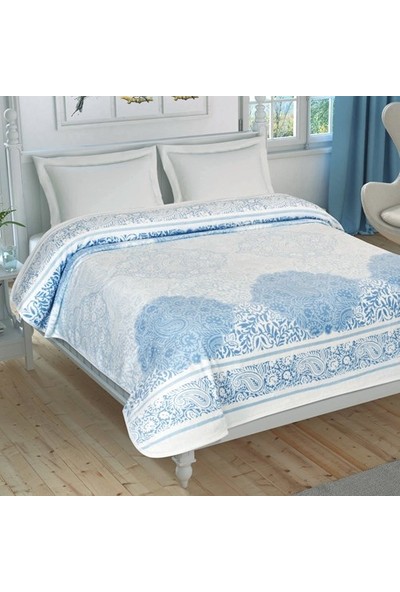 Taç - Aryan Mavi Çift Kişilik Happy Days Battaniye Taç - Aryan Mavi Çift Kişilik Happy Days Battaniye