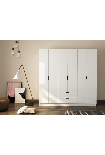 Rabi Mobilya Modern Style 6 Kapak 2 Çekmeceli Gardırop Rabi Mobilya Modern Style 6 Kapak 2 Çekmeceli Gardırop