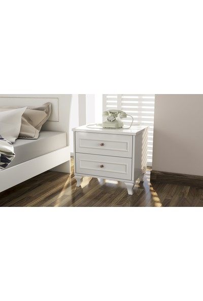 Rabi Mobilya White Country Komodin Rabi Mobilya White Country Komodin