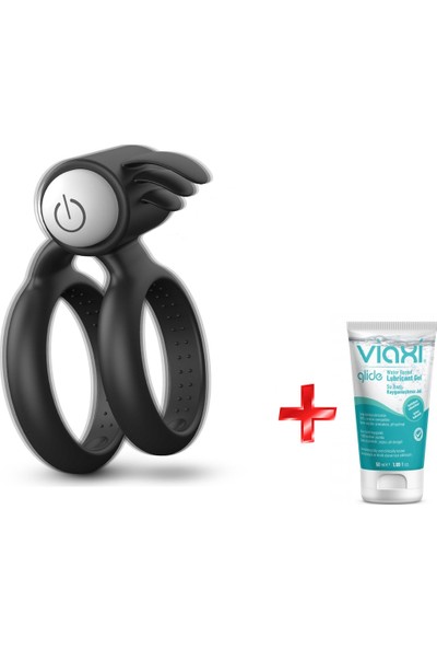 S-Hande Night-Crawler Güçlü Titreşimli Çiftli Su Geçirmez Penis Halkası+Jel